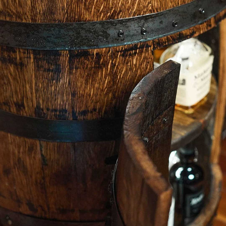 Refurbished Whiskey Barrel Open Display Cabinet – Mystic Barrels
