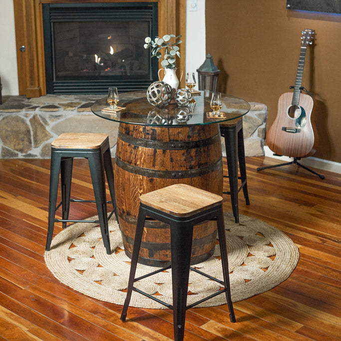 Standard Whiskey Barrel Pub Table w/ 36" or 48" Table Top – Mystic Barrels