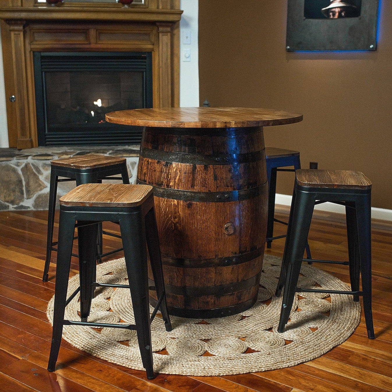 Standard Whiskey Barrel Pub Table w/ 36" or 48" Table Top – Mystic Barrels