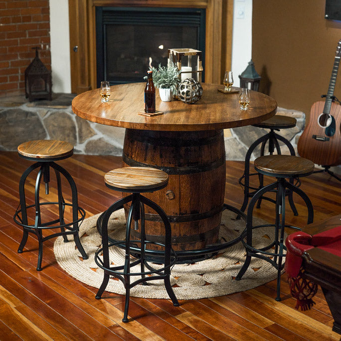 Standard Whiskey Barrel Pub Table w/ 36" or 48" Table Top – Mystic Barrels